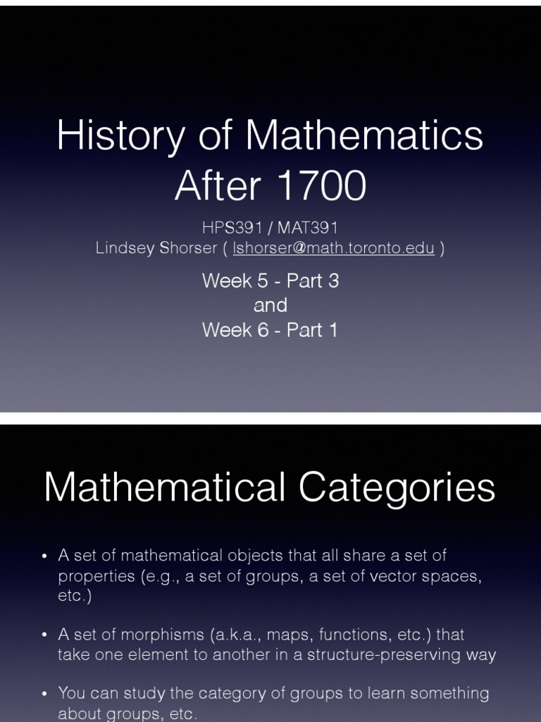History of Mathematics: Categories | PDF | Category Theory ...