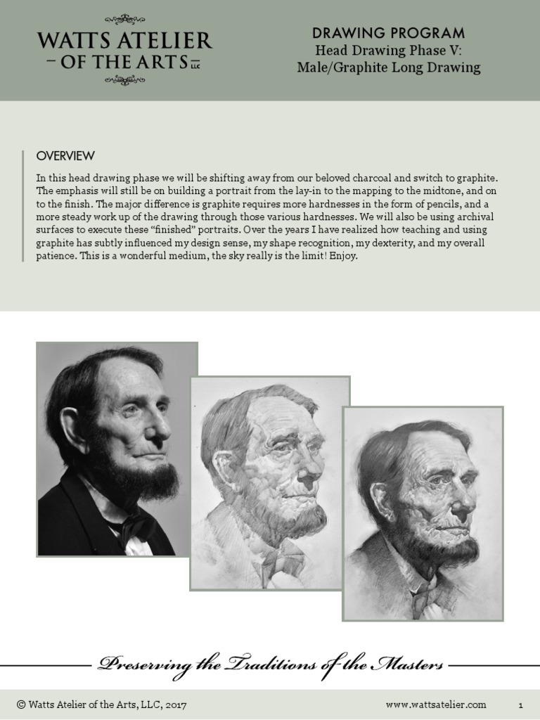 Drawing Program Head Drawing Phase V: Male/Graphite Long Drawing | PDF ...