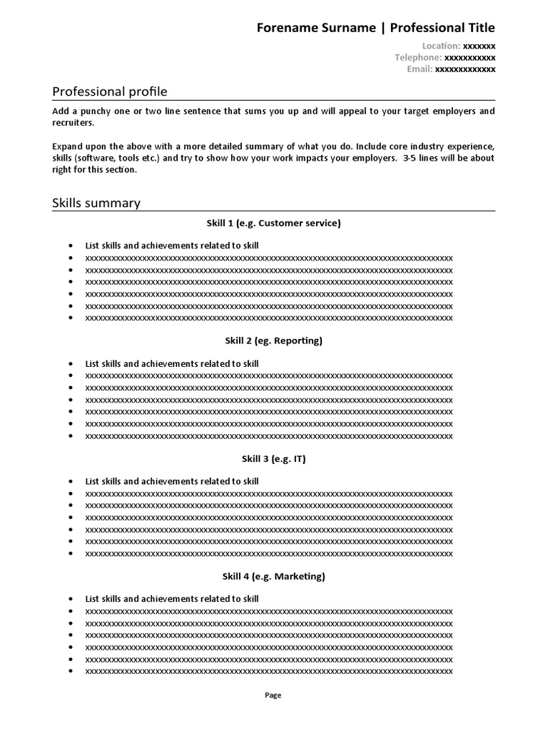 CV Library Skills Based Functional CV Template | PDF | Computing | Business