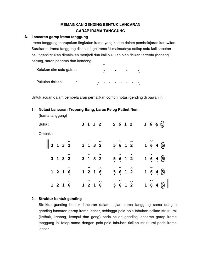 Lancaran Garap Irama Tanggung | PDF