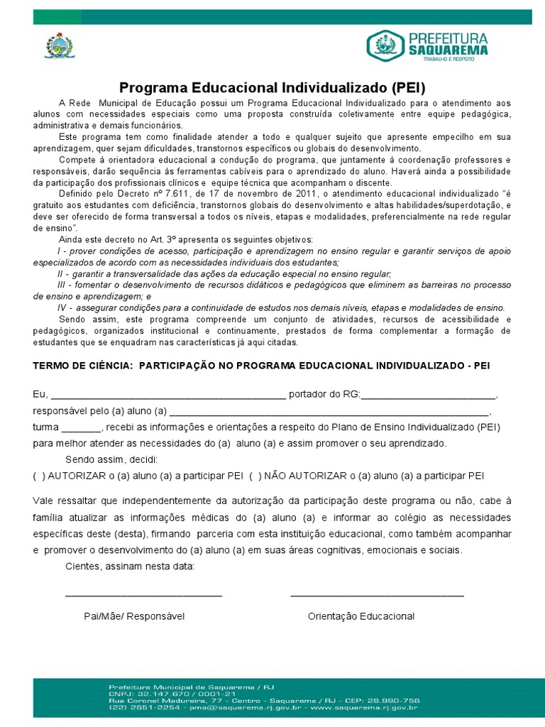 (Template) PEI Comentado | PDF | Natureza humana | Formação complementar