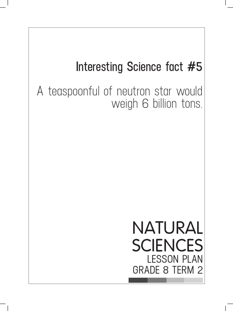 Grade 8 Natural Science Term 2 Plans | PDF | Educational Assessment ...