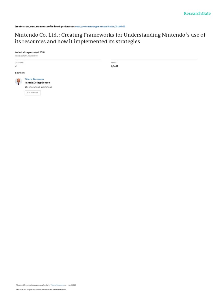 Nintendo Co. LTD.: Creating Frameworks For Understanding Nintendo's Use ...