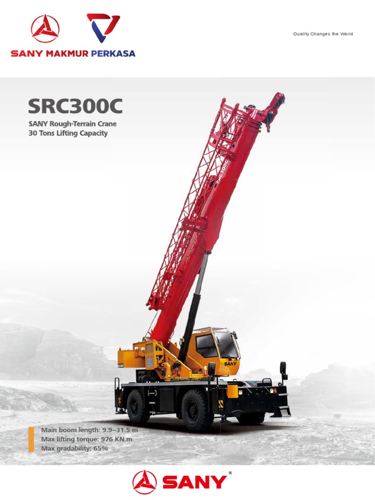 SANY Rough-Terrain Crane 30 Ton (SRC300C) | PDF | Crane (Machine ...