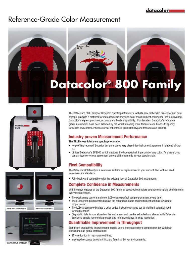Datacolor 800 Family: Reference-Grade Color Measurement | PDF ...