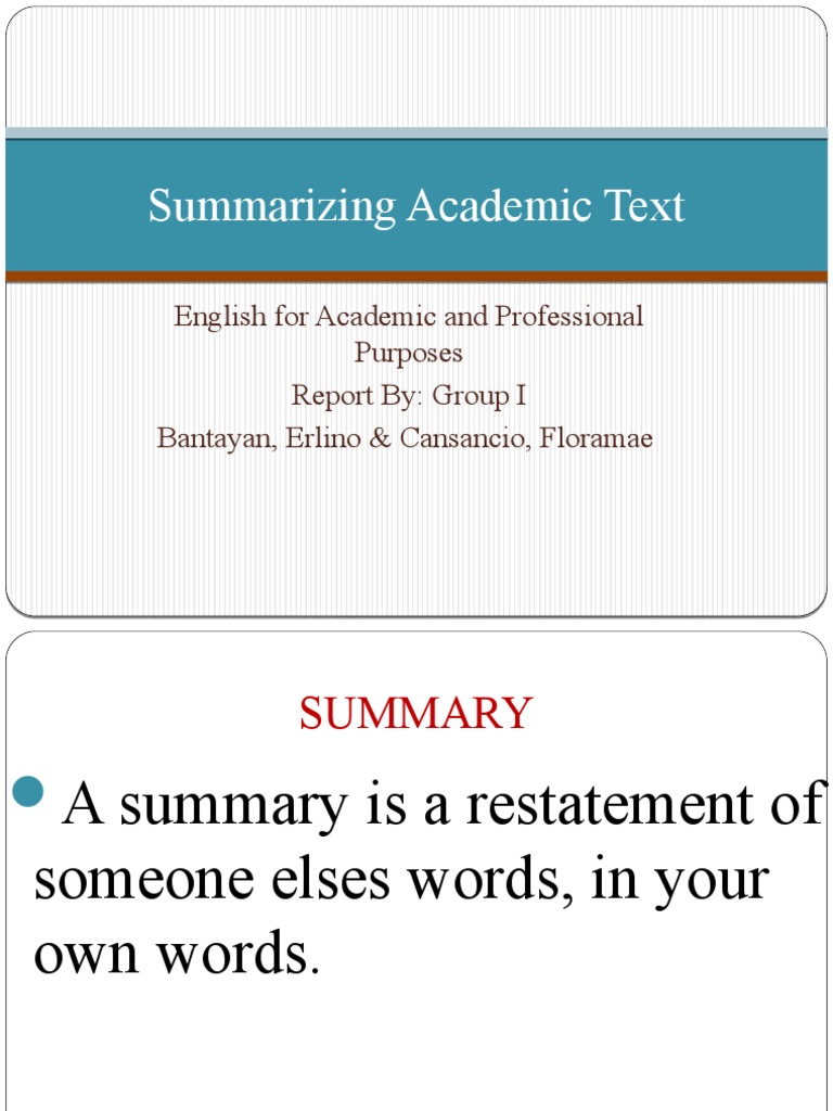 Summarizing Academic Text | PDF | Human Communication | Learning