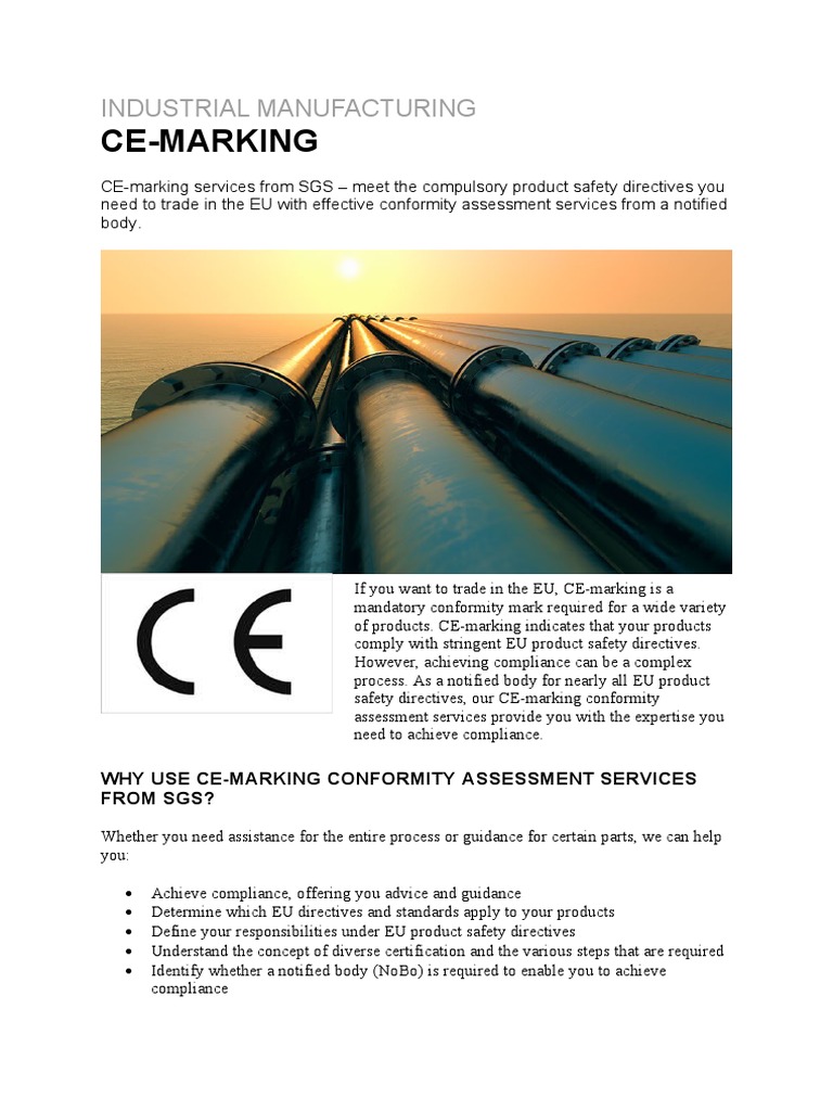 Ce-Marking: Industrial Manufacturing | PDF | Regulation | Science