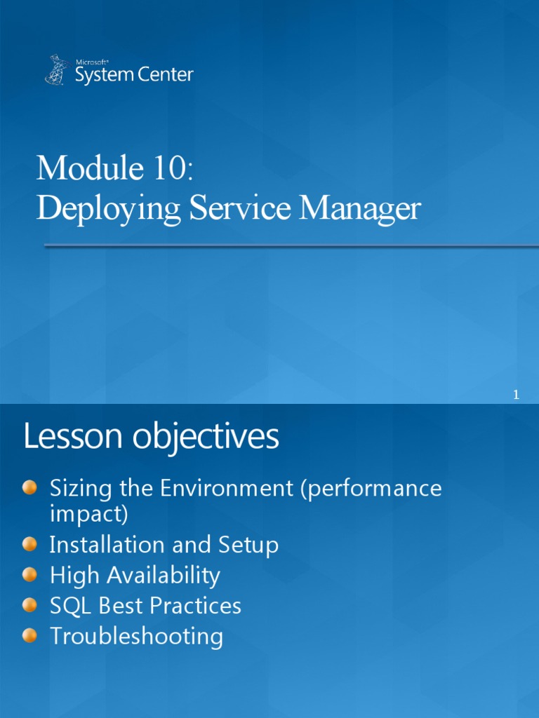 Deploying Service Manager | PDF | Microsoft Sql Server | Databases