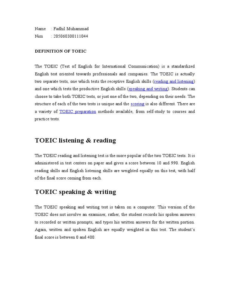 TOEIC Listening & Reading | PDF