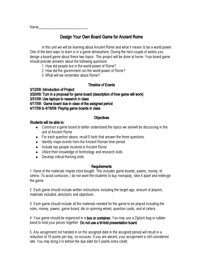 Ancient Rome Board Game | Download Free PDF | Question | Teaching