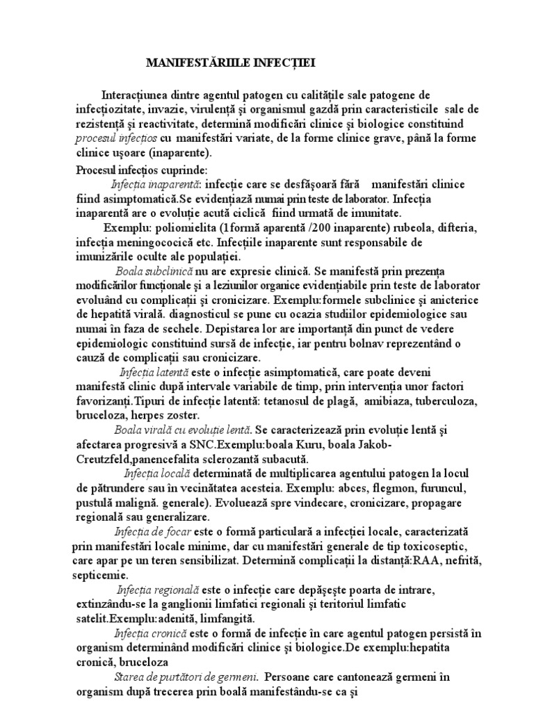 Boli Infectioase - Curs | PDF