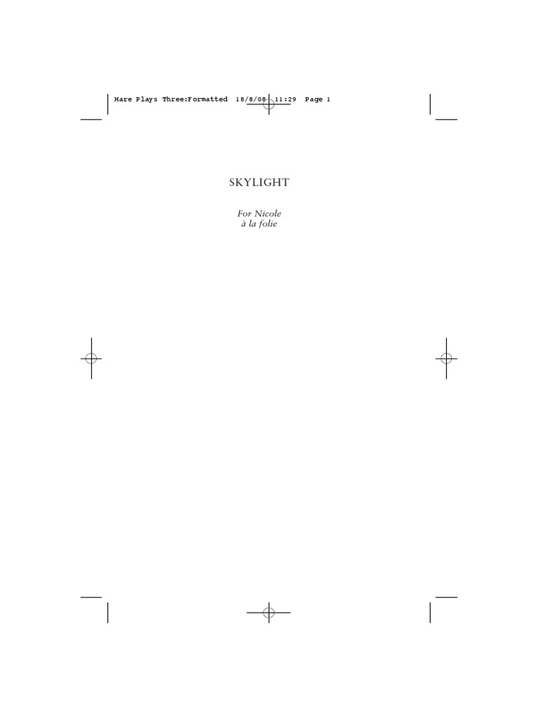 Skylight Play: Cast and Synopsis | PDF