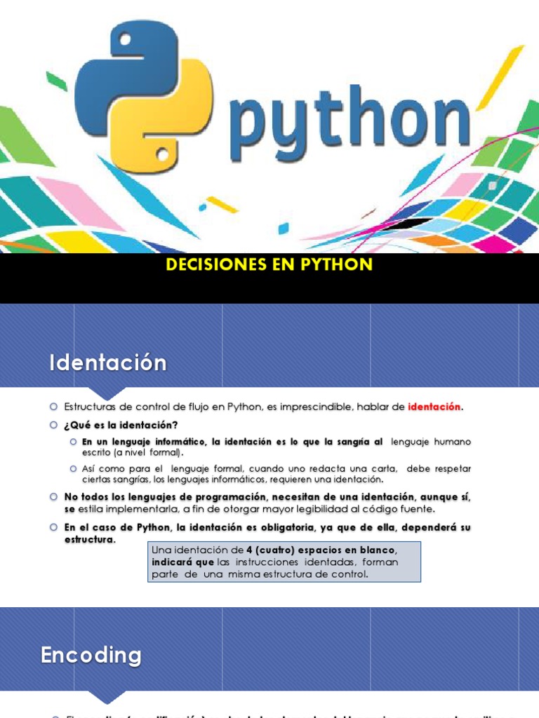 Clase 2 - Decisiones en Python | PDF | Python (lenguaje de programación ...