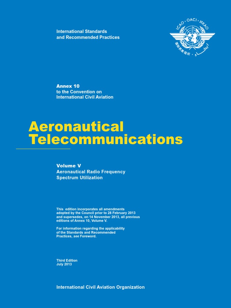 Icao Annex 10 Aeronauticaltelecommunicationsvolumev-Aeronautical | PDF | Radio Spectrum | Radio