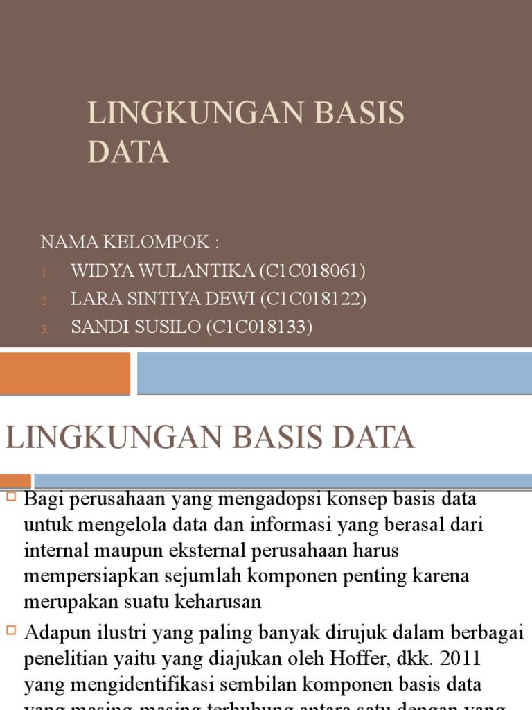 Kel 4 Lingkungan Basis Data | PDF | Komputer