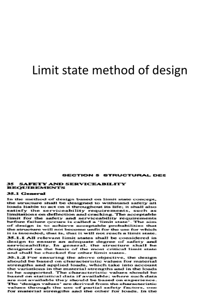 Limit State Method of Design | PDF | Bending | Beam (Structure)