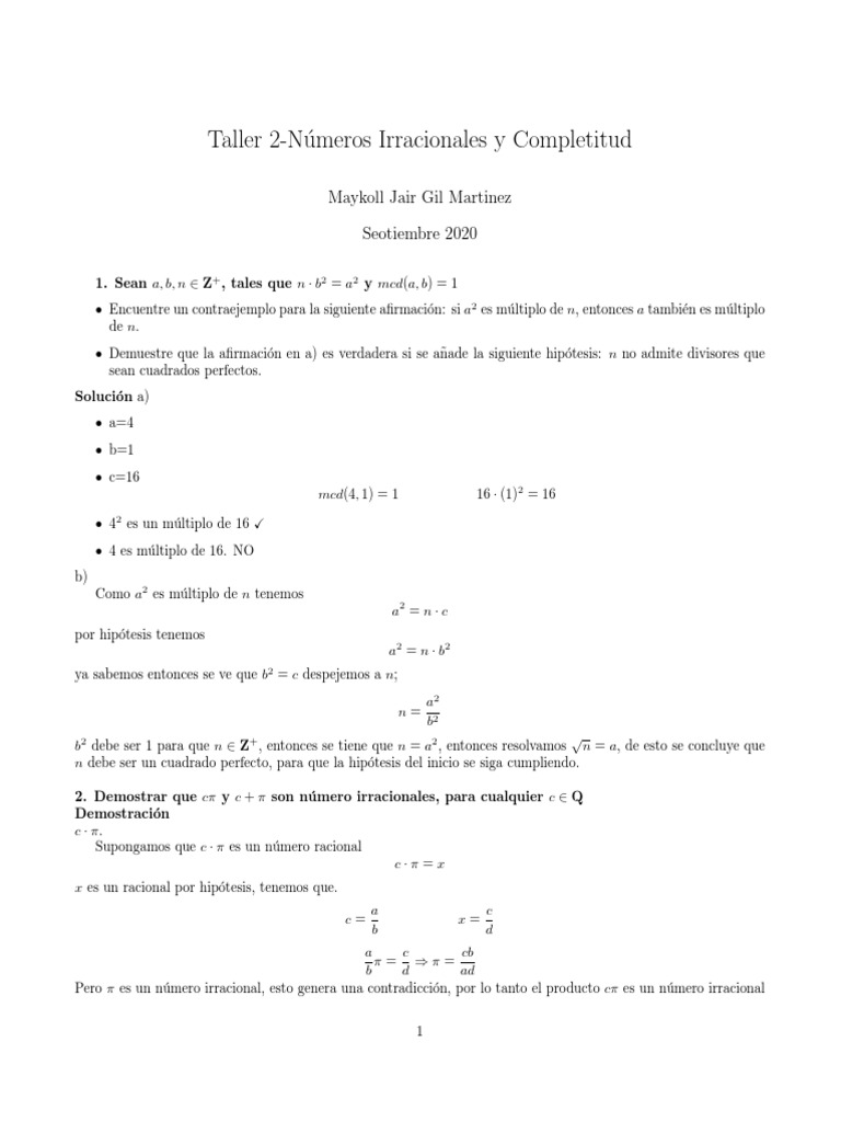 Taller 2 de An Lisis Matem Tico | PDF | Intervalo (Matemáticas) | Desigualdad (Matemáticas)