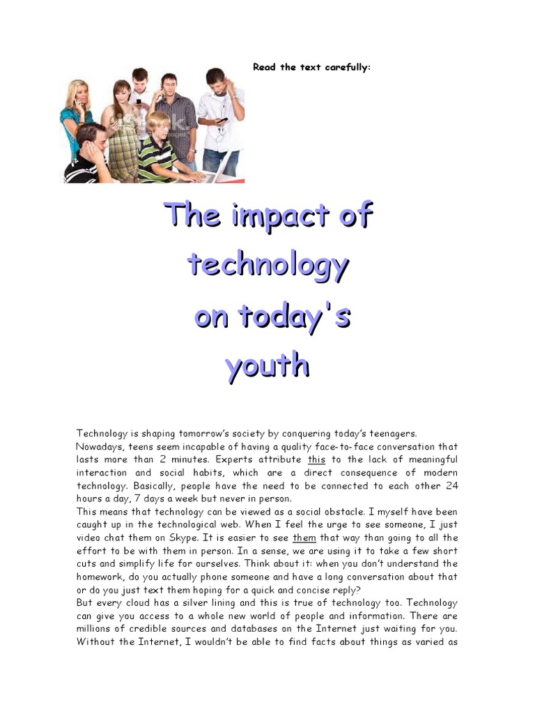 READING 4 UNIT 11 The-Impact-Of-Technology-On-Todays-Youth | PDF ...