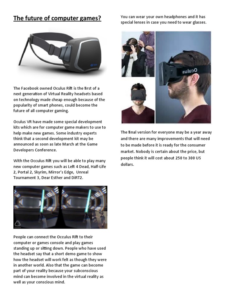 READING 1 UNIT 11 The-Future-Of-Computer-Games-Reading | PDF