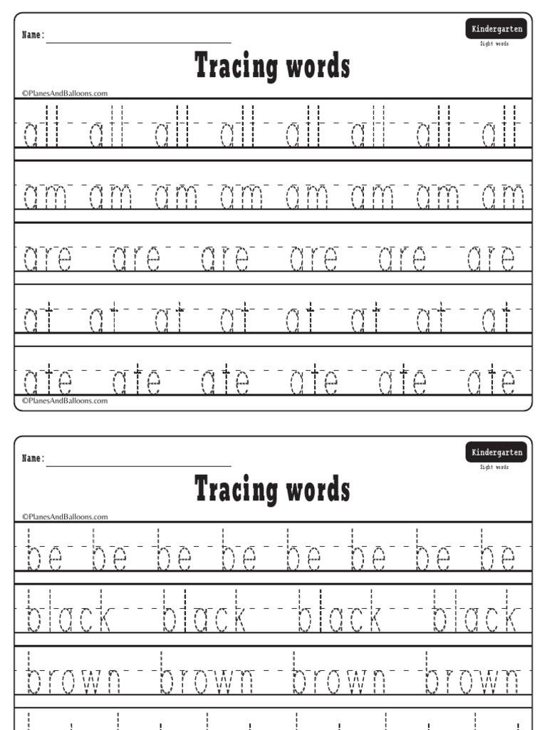 Dolch Sight Words Tracing | PDF