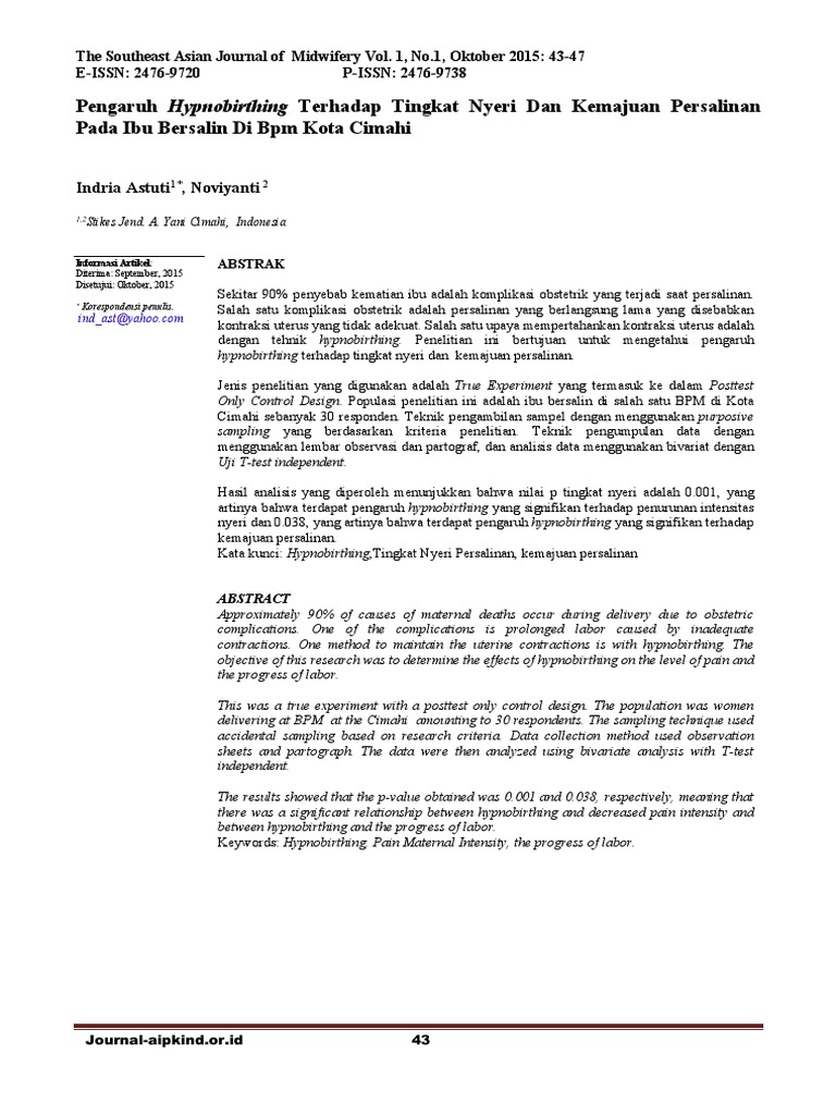 Hypnobirthing, Nyeri Kemajuan Persalinan | PDF | Pengembangan Diri | Kesehatan Holistik