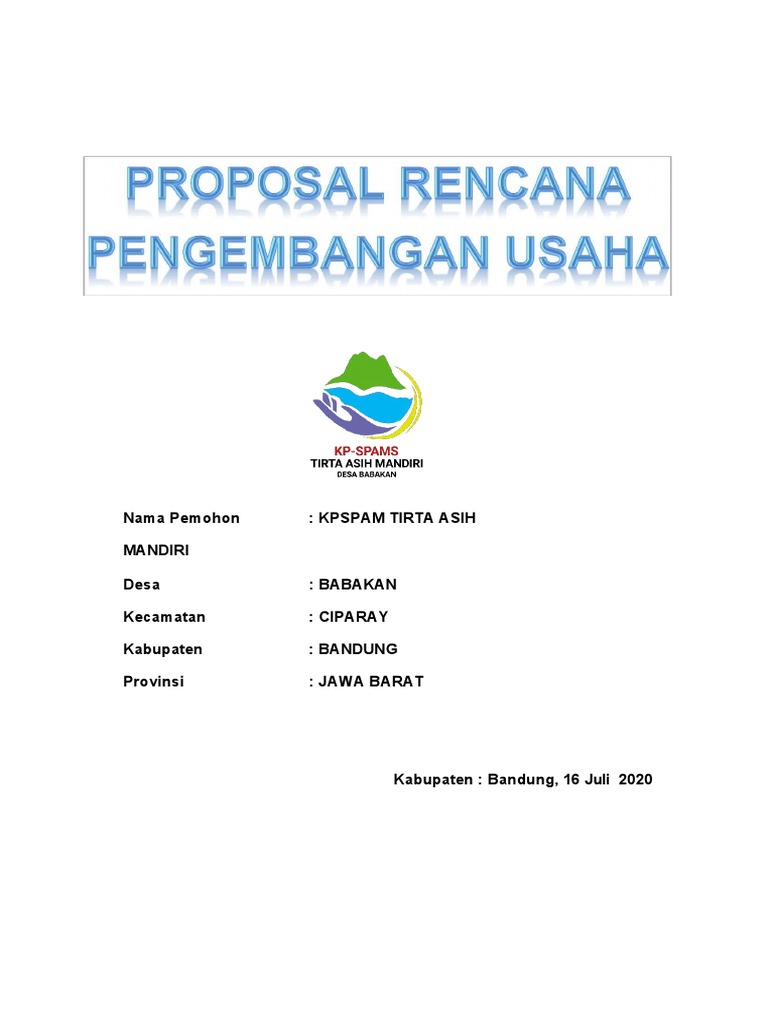 Proposal Rencana Pengembangan PAMSIMAS BABAKAN | PDF