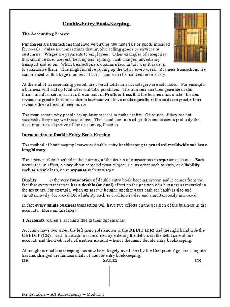 Double-Entry Book-Keeping | PDF | Debits And Credits | Bookkeeping