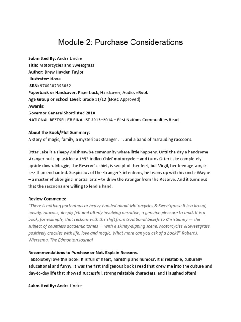 Module 2 Purchase Considerations | PDF | Books | Hardcover