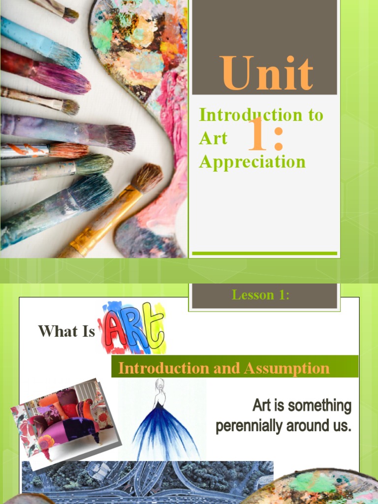 Lesson 1 Introduction To Art Appreciation | PDF | Psychological ...
