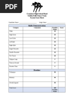 Dance Tryout Score Sheet | PDF