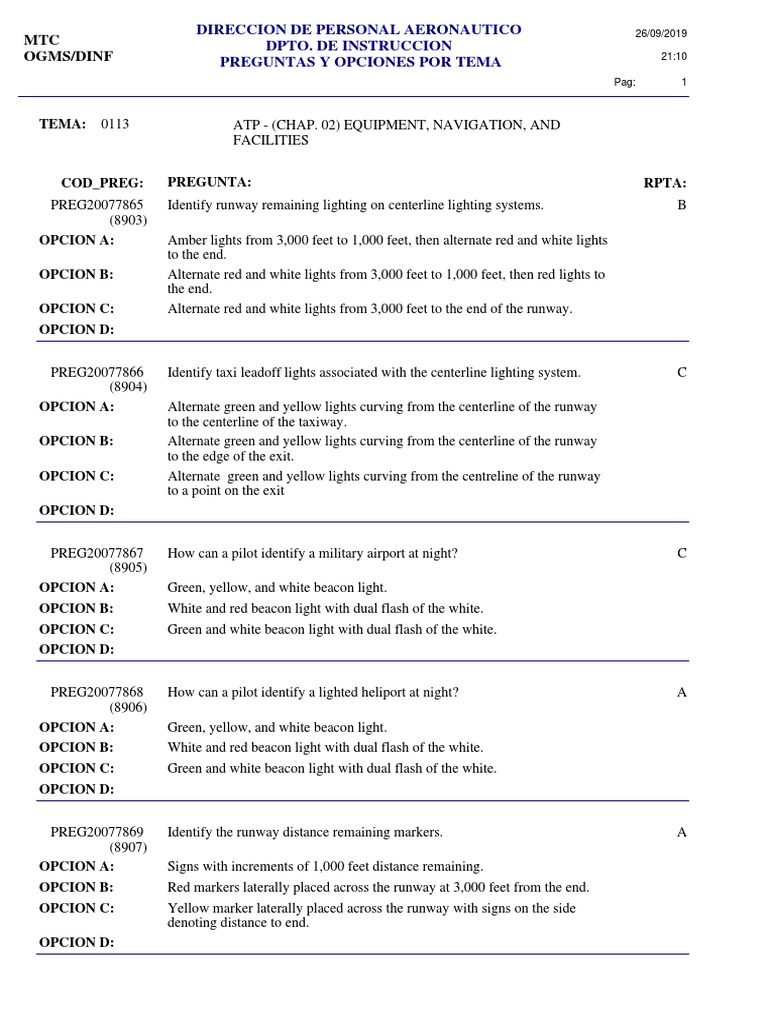 2) Atp - Equipment Navigation and Facilities | PDF | Airspeed ...