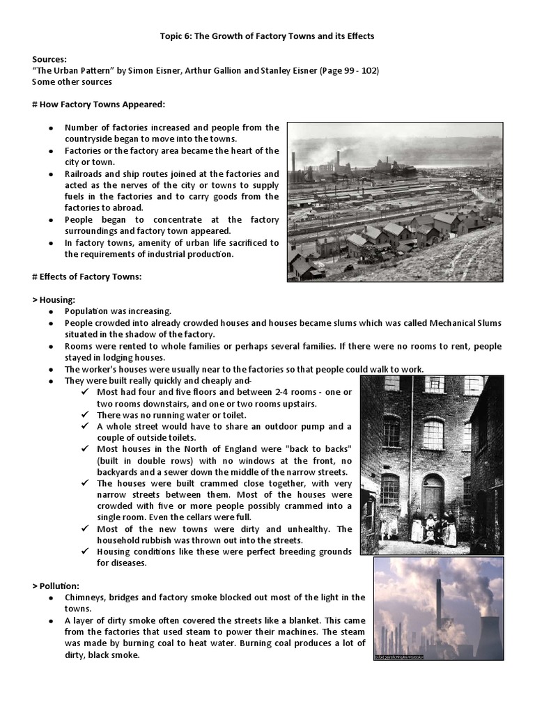 The Rise of Factory Towns: Examining the Housing Crisis, Pollution, and ...