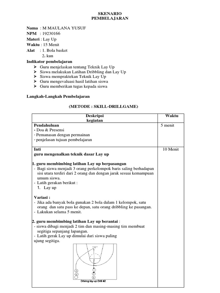 MENINGKATKAN KEMAMPUAN TEKNIK LAY UP SISWA MELALUI METODE SKILL-DRILL ...
