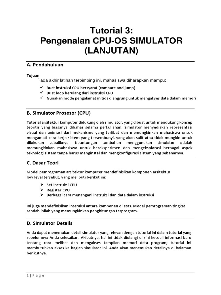 Tutorial3 CPU OS SIM | PDF