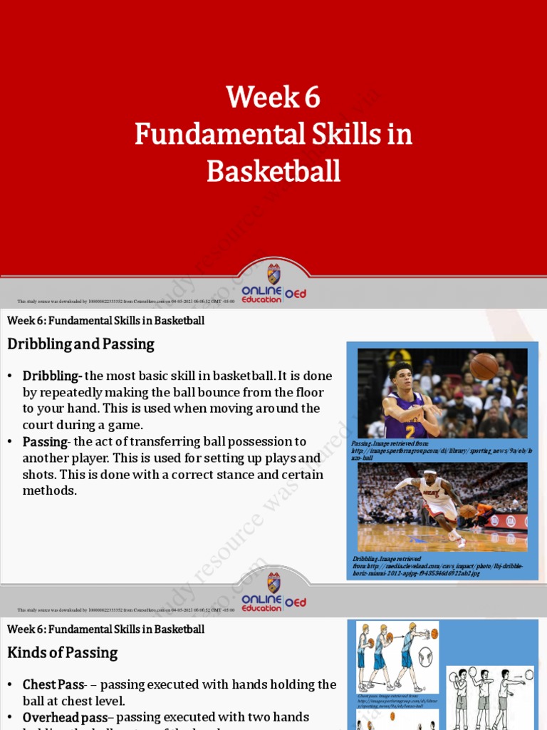 Lesson 5 Fundamental Skills in Basketball Presentation | PDF | Rules ...