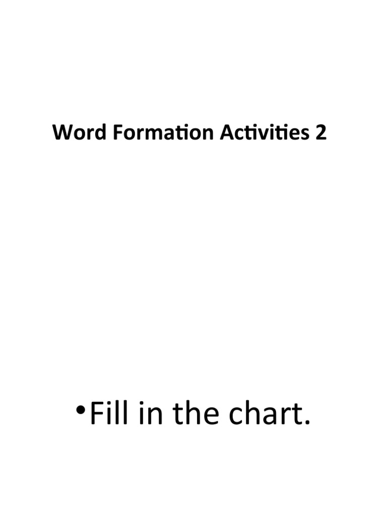 Word Formation Activities 2 | PDF | Part Of Speech | Adjective