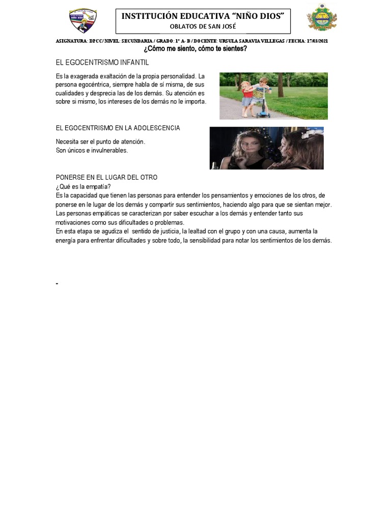 CLASE 2 U I Cómo Me Siento Cómo Te Sientes | PDF