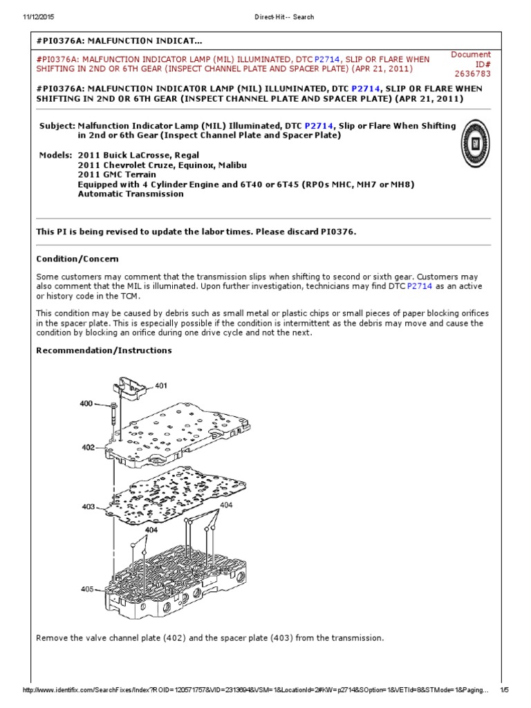 p2714 Opel 6t45 | Download Free PDF | General Motors | Chevrolet