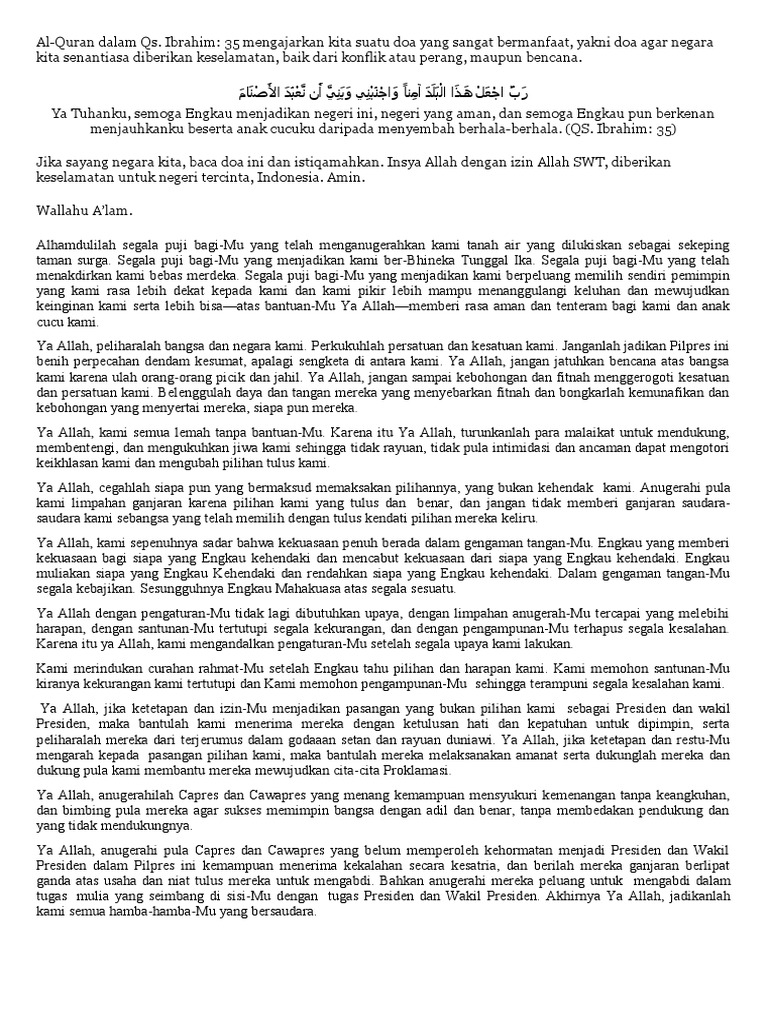 Doa Keselamatan Bangsa Pdf