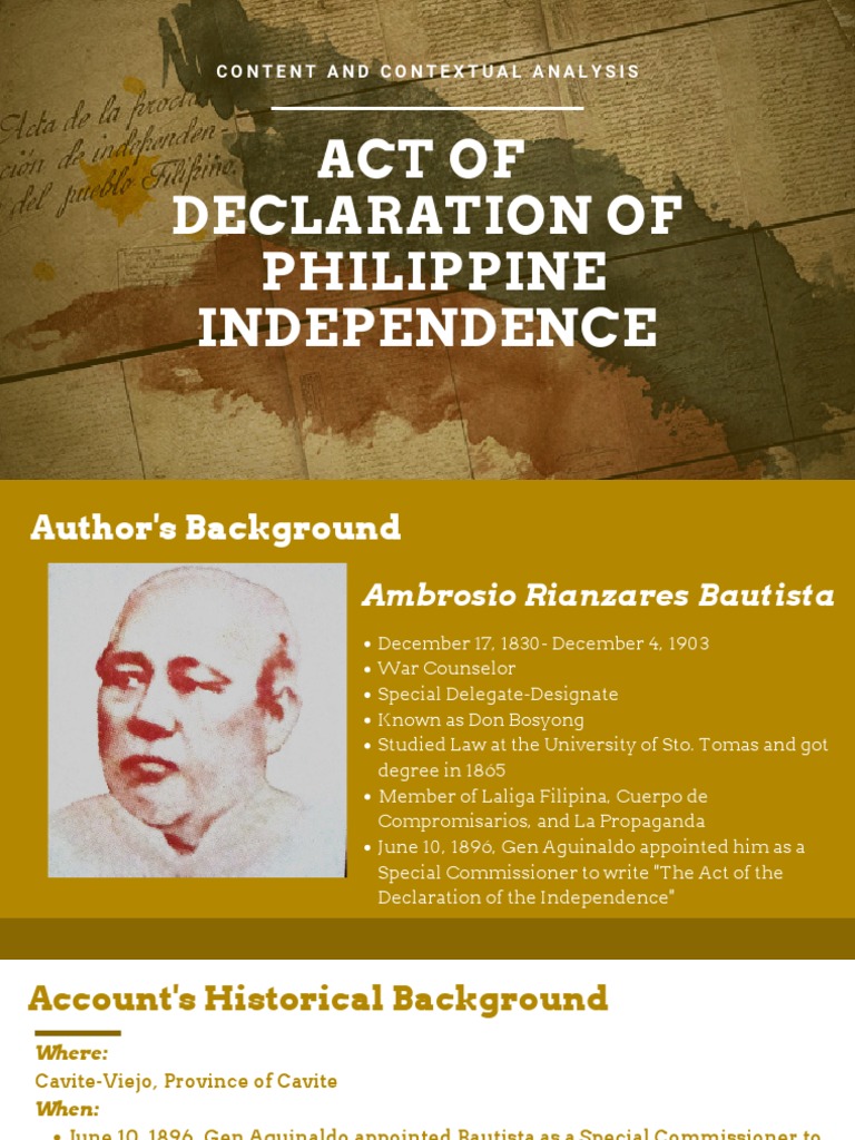 Act of Declaration of Philippine Independence | PDF | Philippines | Unrest