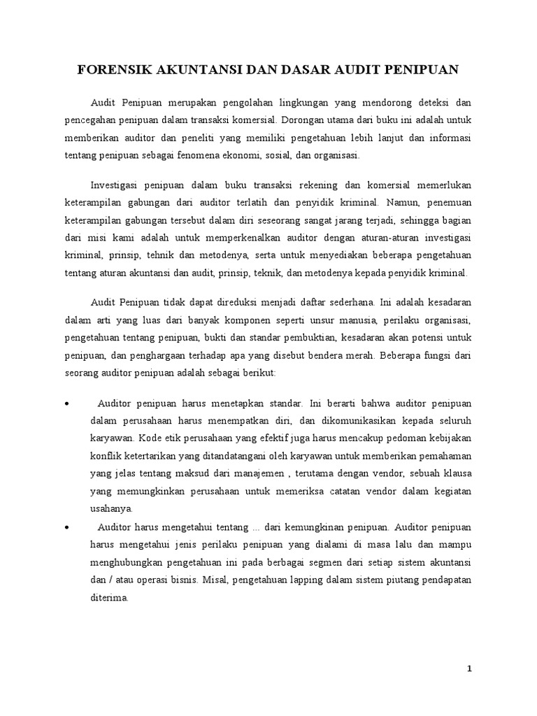 Akuntansi Forensik Lengkap | PDF