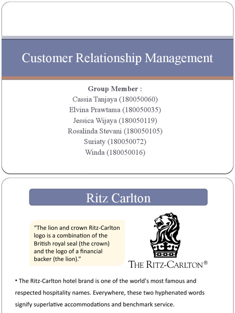 The Ritz-Carlton's Customer Relationship Management Strategies | PDF ...