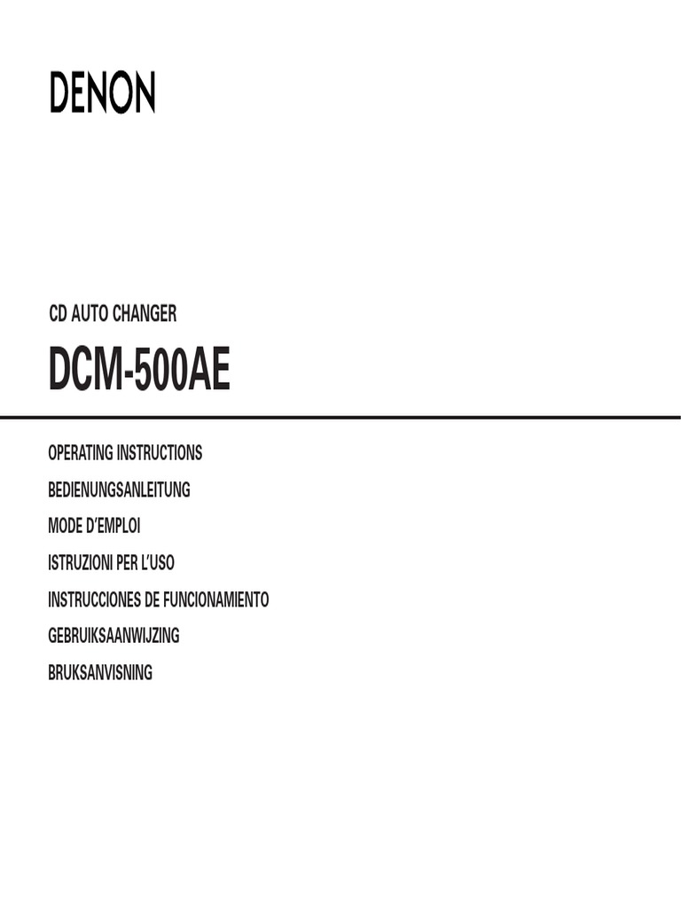 Denon Dcm-500ae | PDF | Electricity | Electrical Engineering