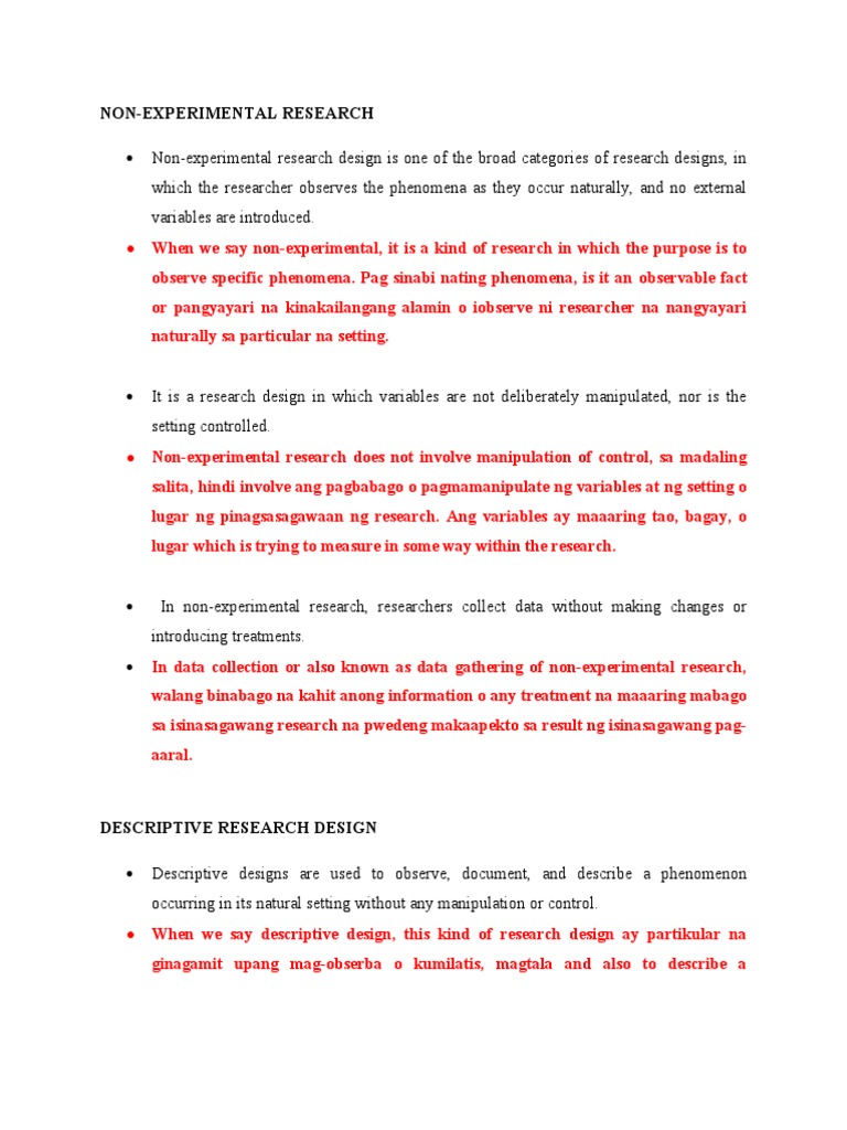 Non-Experimental Research Overview | PDF | Research Design | Survey ...