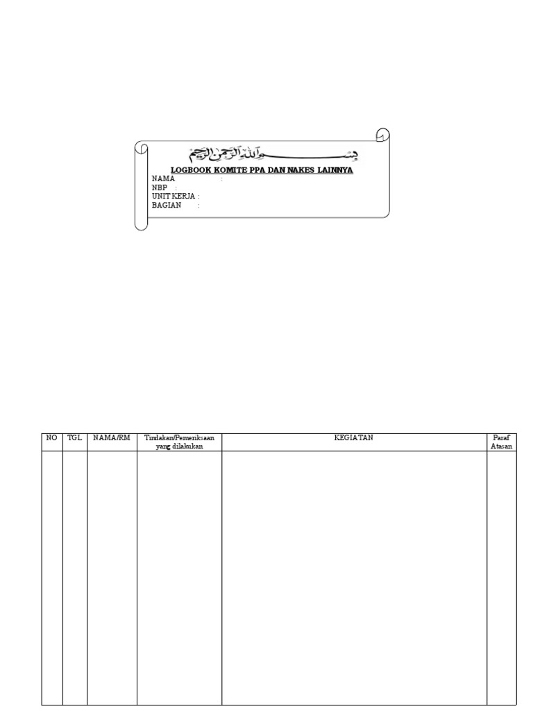 Logbook Komite PPA dan Nakes | PDF