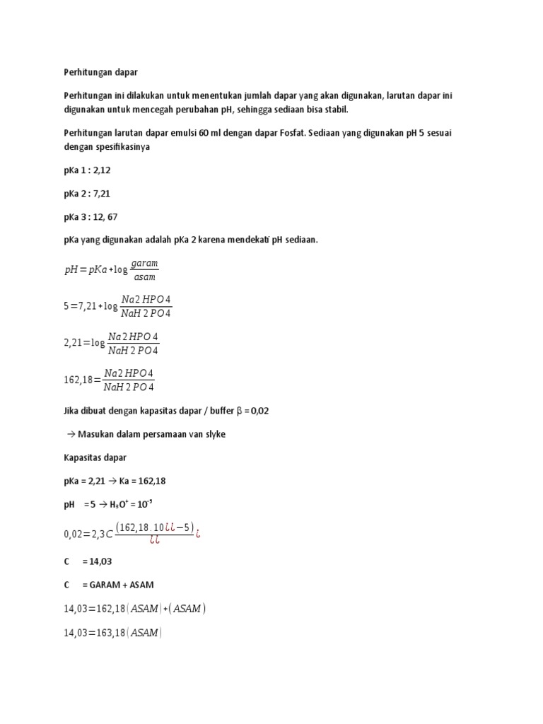 Perhitungan Dapar | PDF