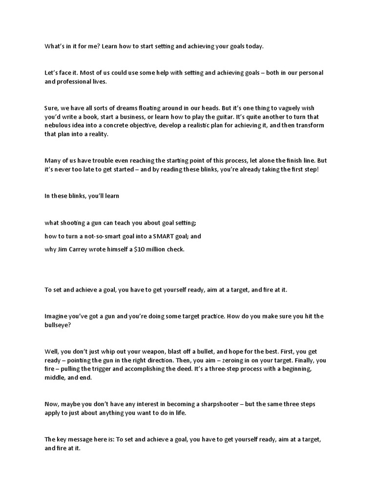 Ready Aim Fire | PDF | Goal | Time Management