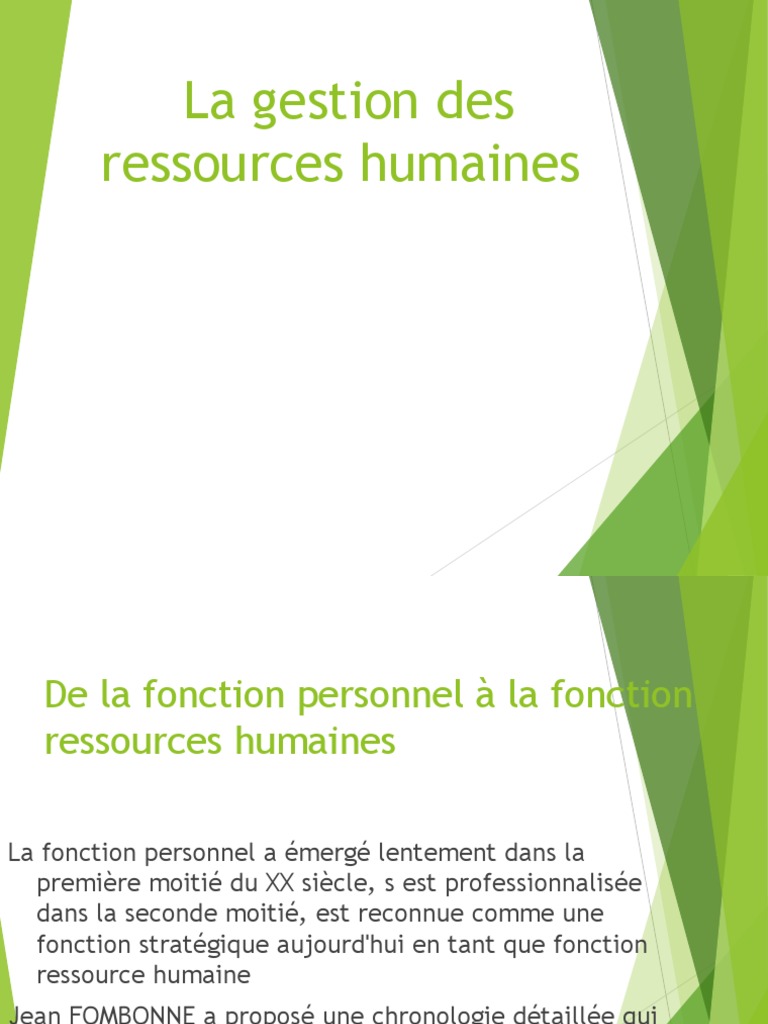Évolution des RH : De 1850 à nos jours | PDF | Gestion des ressources ...