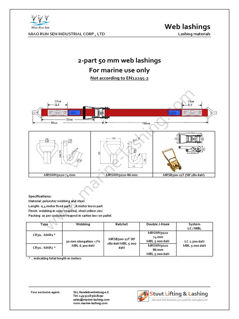 Datasheet Web Lashings WM P | PDF | Consumer Goods | Freight Transport