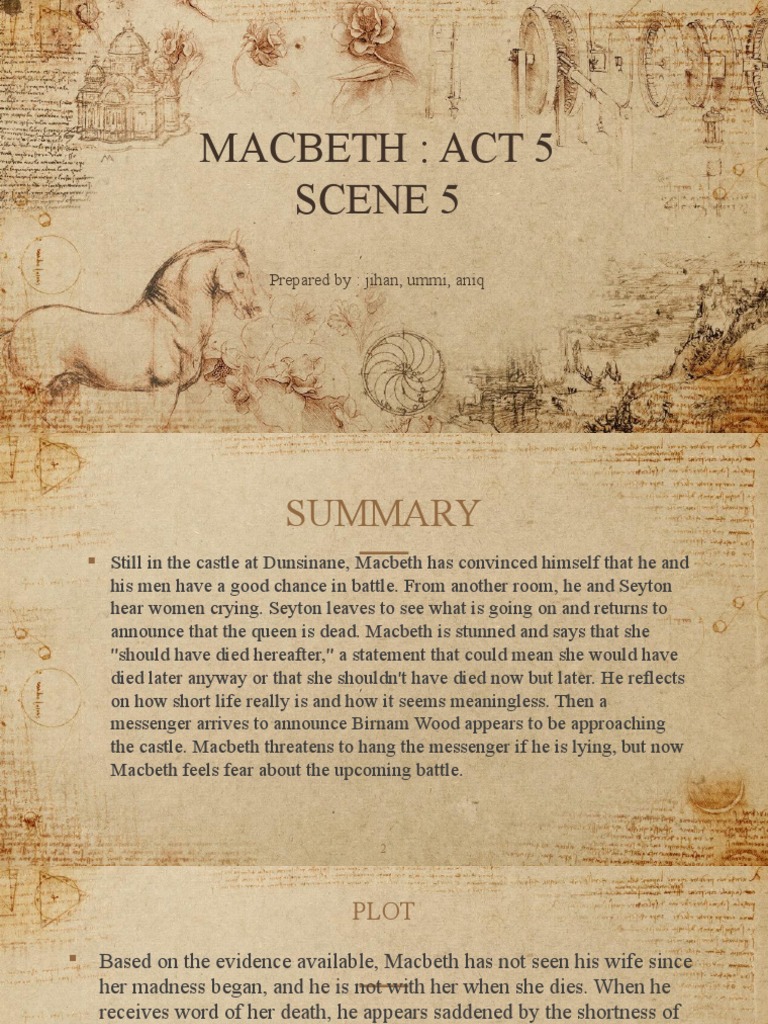 Macbeth Act 5 Scene 5 | PDF | Mystery, Thriller & Crime Fiction | Poetry